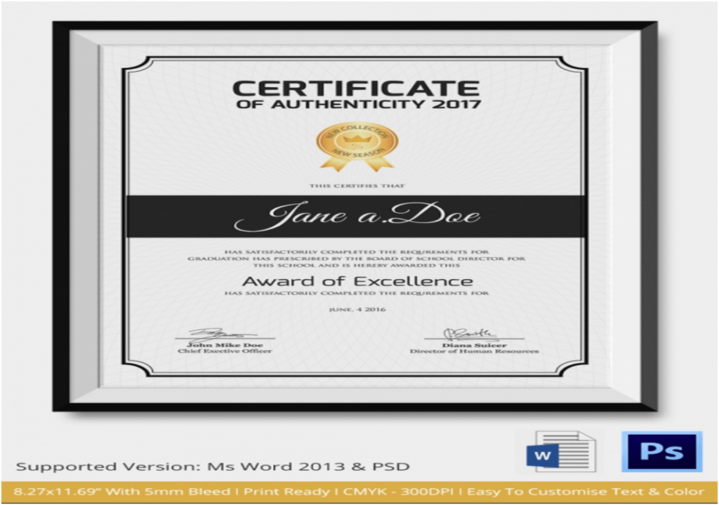 ?Certificate of Authenticity Template Sample & Example?