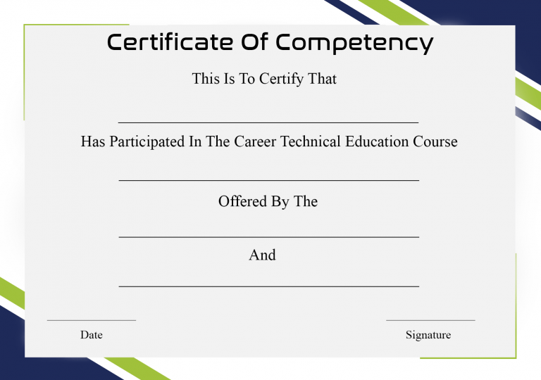 ? Free Sample Certificate of Competency Templates?