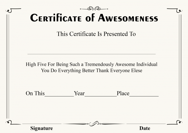 ?Free Printable Certificate of Awesomeness Templates?