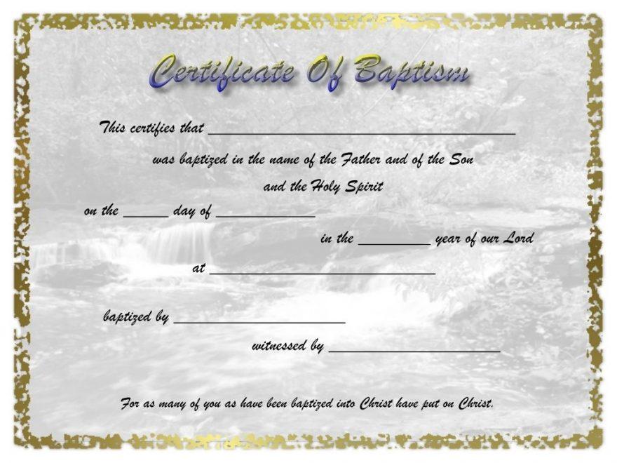 ️Free Sample Certificate Of Baptism form Template ️