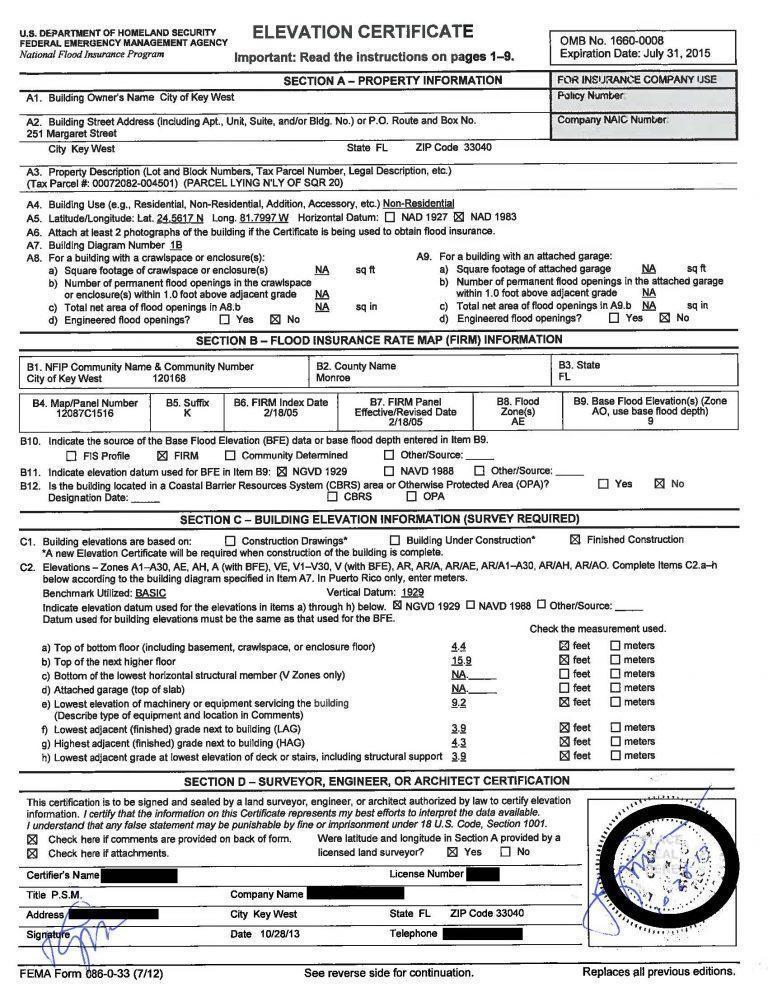 ?Free Sample Certificate of Elevation Template?