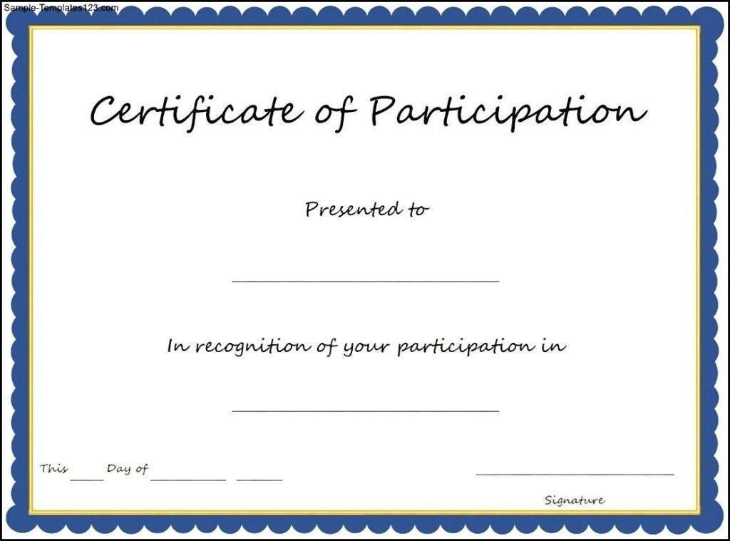Free Printable Certificate Of Participation Templates