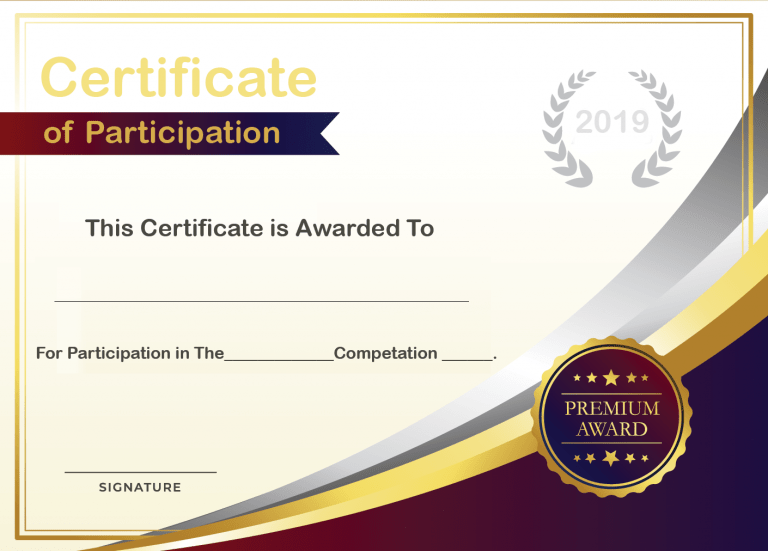 Free Printable Certificate of Participation Templates