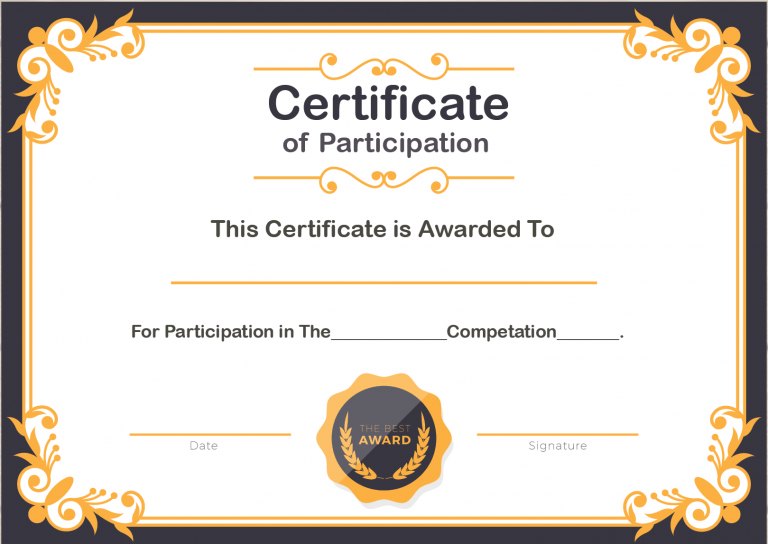 Free Printable Certificate of Participation Templates
