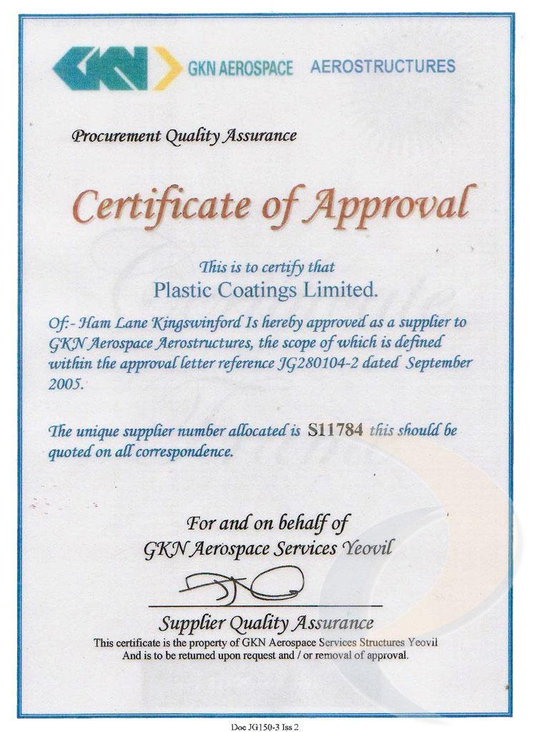 Approval Certificate