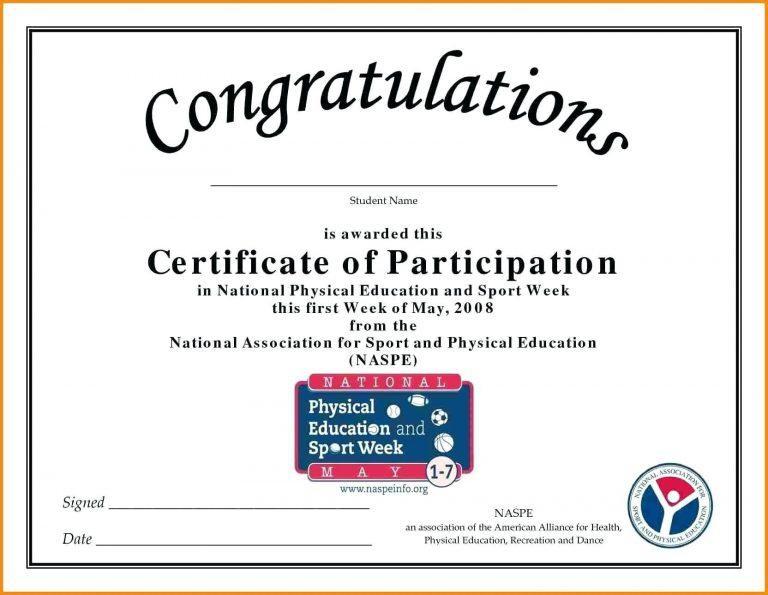 Free Printable Certificate of Participation Templates