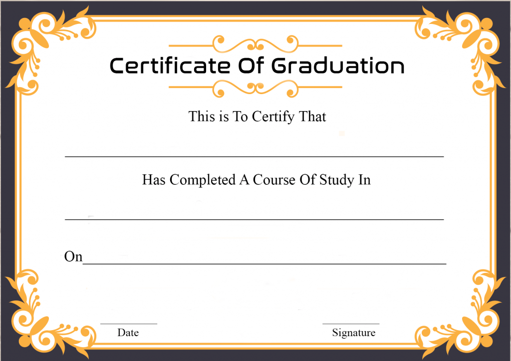 Certificate Of Graduation High School | Certificate Of