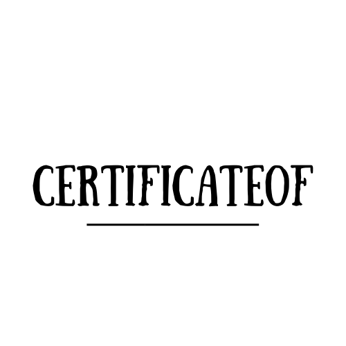Certificateof Certificate Of