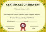 Free Printable Bravery Certificate For Child – Sample Download ...