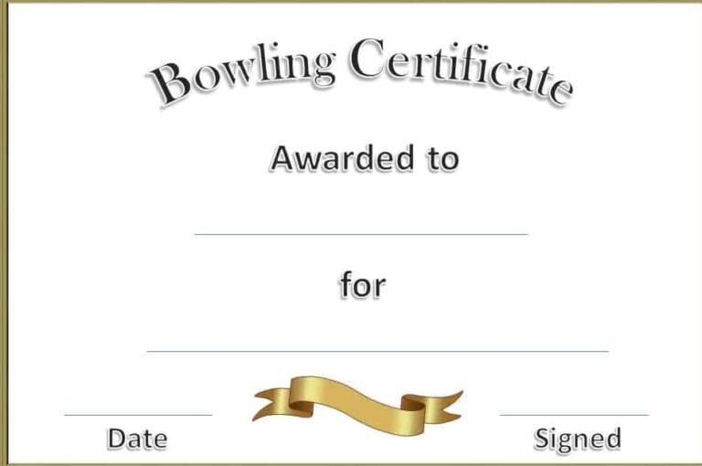 Free Editable Bowling Certificates: Bowling Enthusiasts | Certificate Of